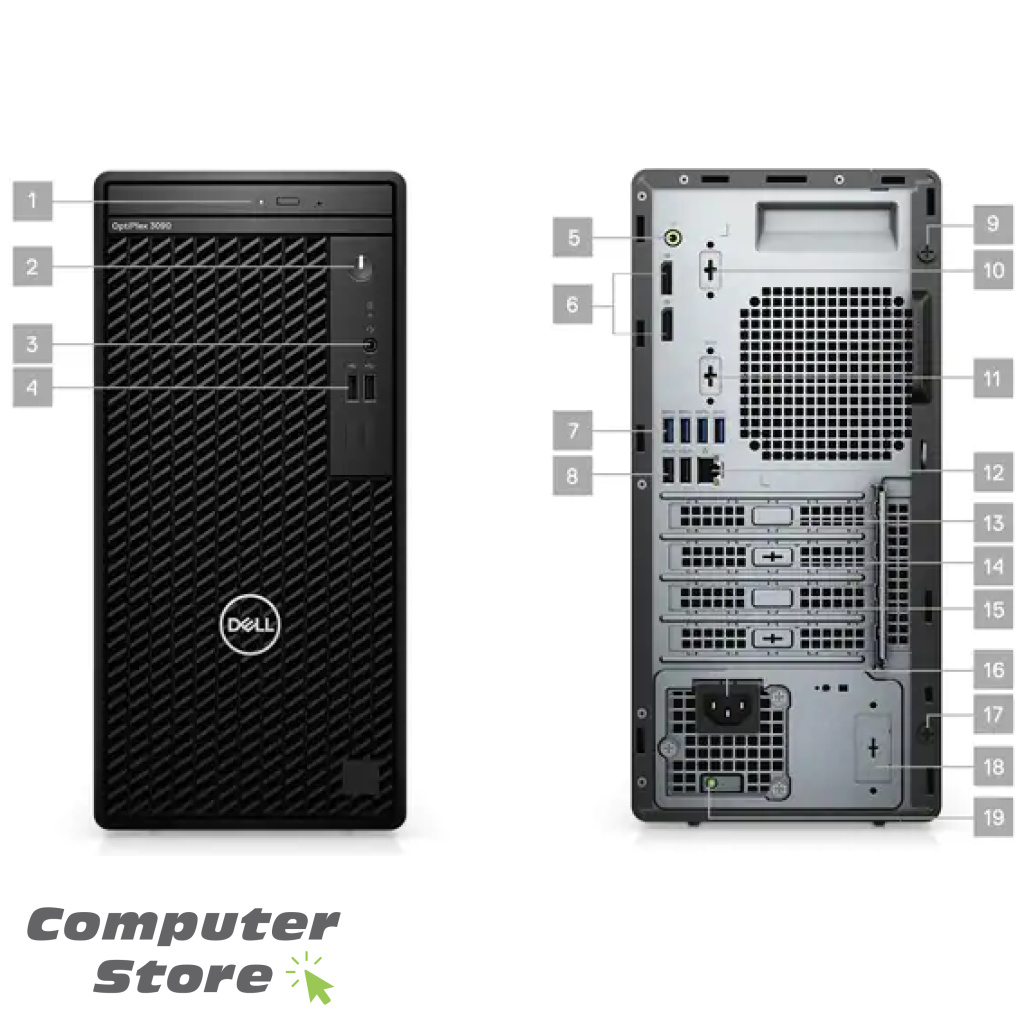 Dell OptiPlex 3090 i5 MT Desktop (i5 10505, 4GB, 1TB with 19-inch ...